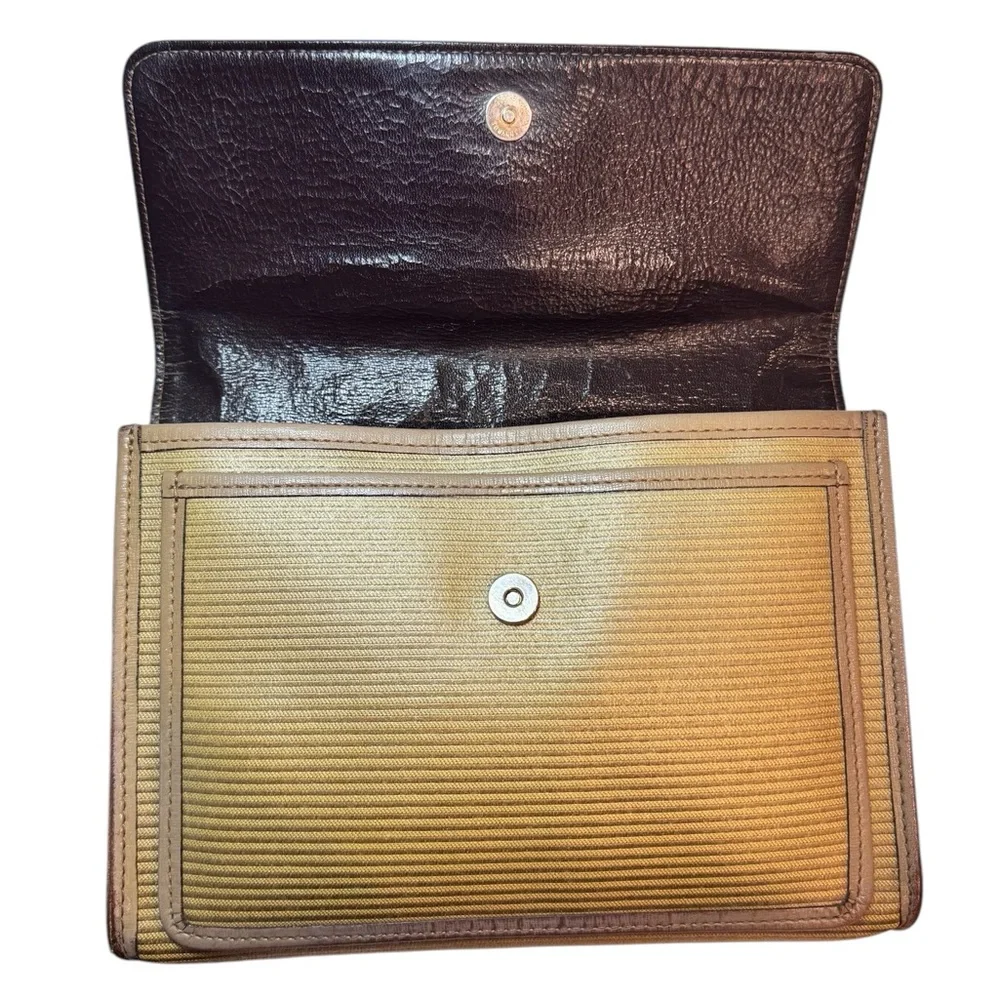 Yves Saint Laurent | Bags | Yves Saint Laurent Straw And Leather Clutch ...